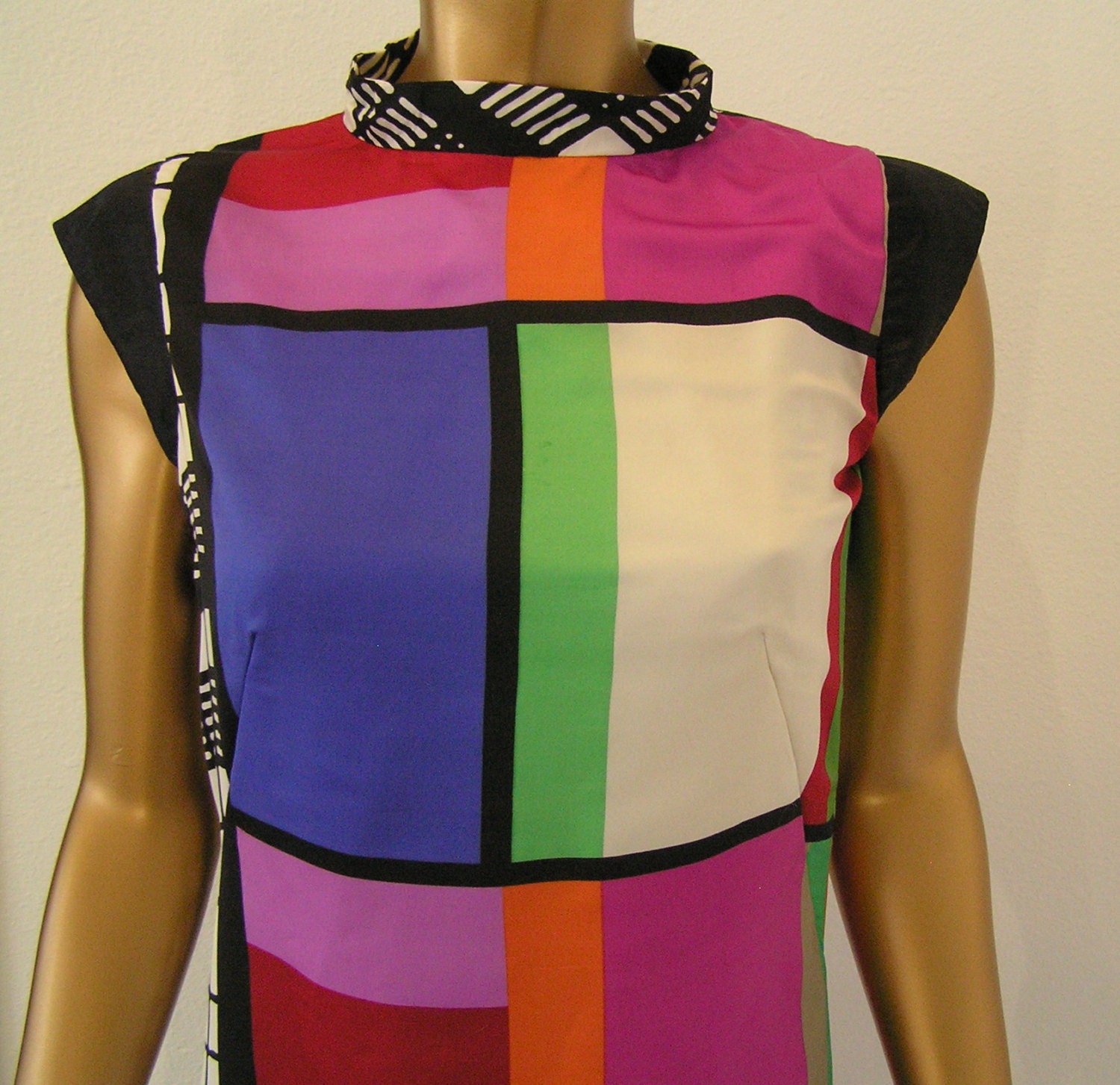 Geometric Color Block Mondrian Mini Dress Montana Pattern. XS - Etsy