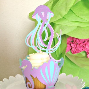 Jellyfish Cupcake Toppers, Mermaid Cupcake Toppers, Jellyfish Cake ...