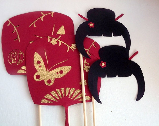 Asian Inspired Photo Booth Props-chinese New Year-geisha- Fan - Etsy
