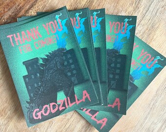 Printable Godzilla Thank You Tags Lollipop Candy Tag DIY | Etsy