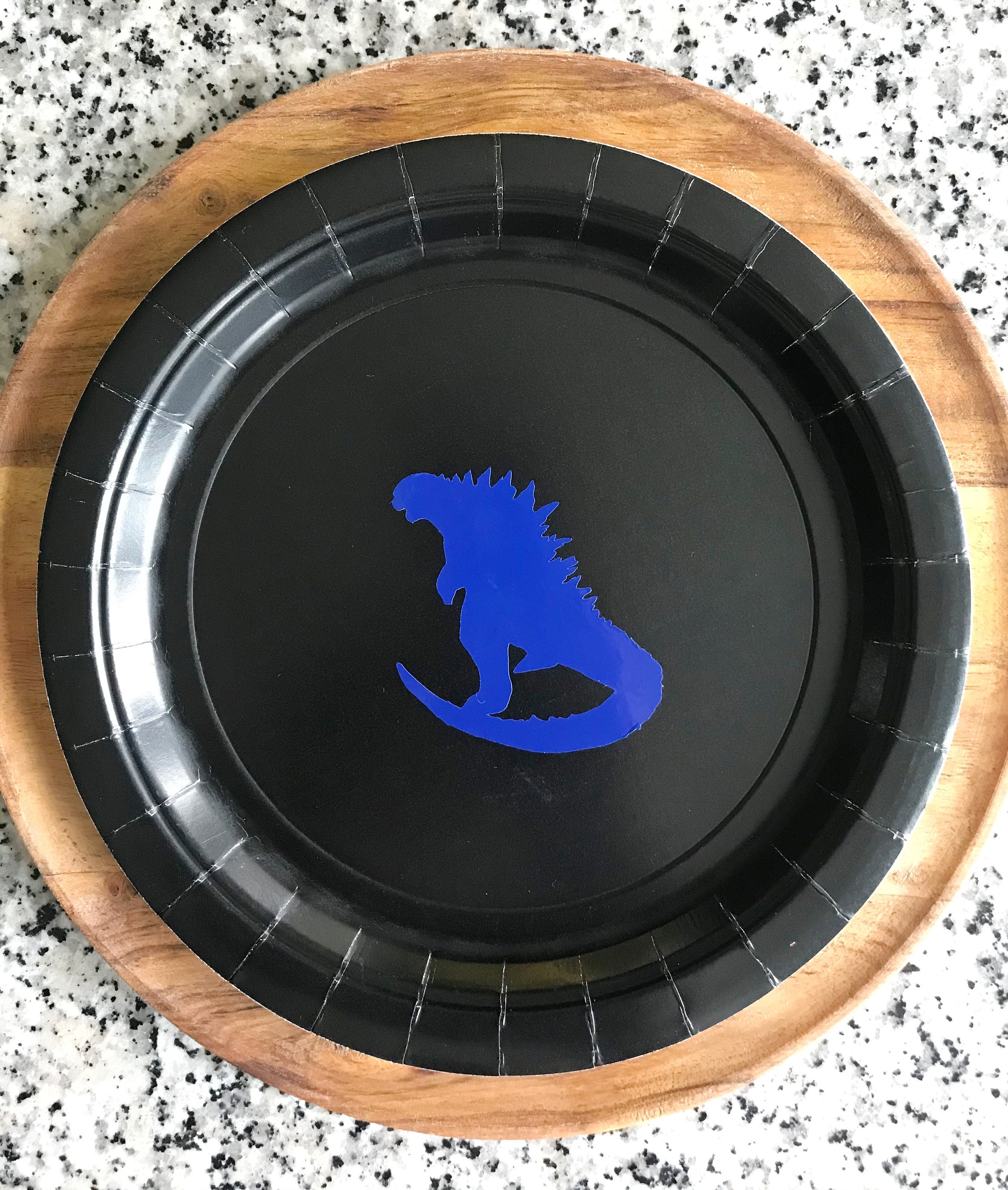 Godzilla Party Plates | Black Paper, Blue Monster (set of 12) - Etsy