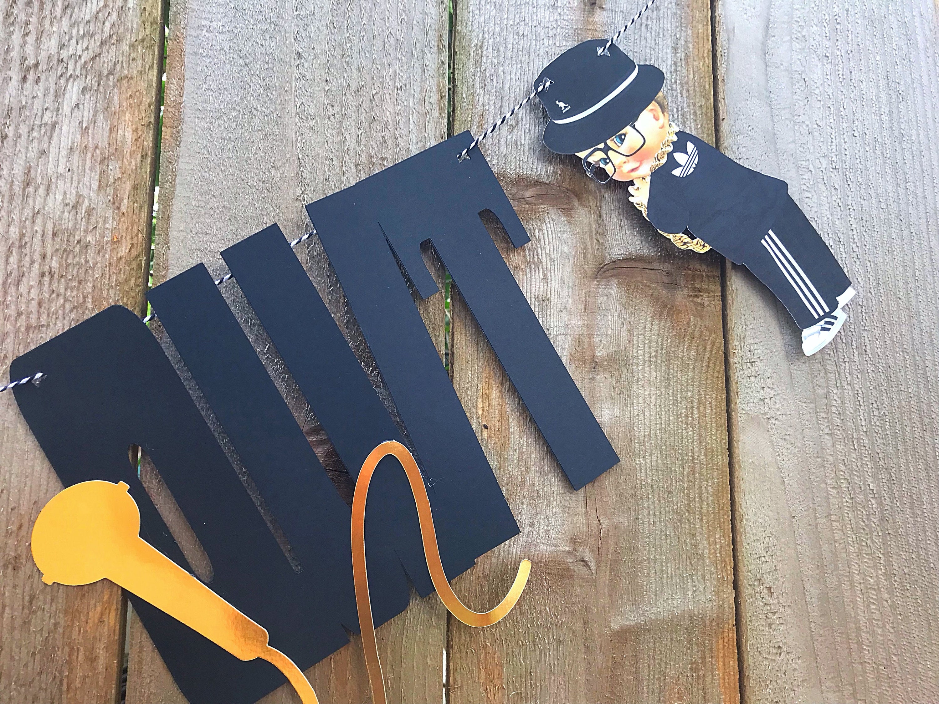Two Legit 2 Quit Banner, 2nd Birthday Banner, Hip Hop Party Decorations ...
