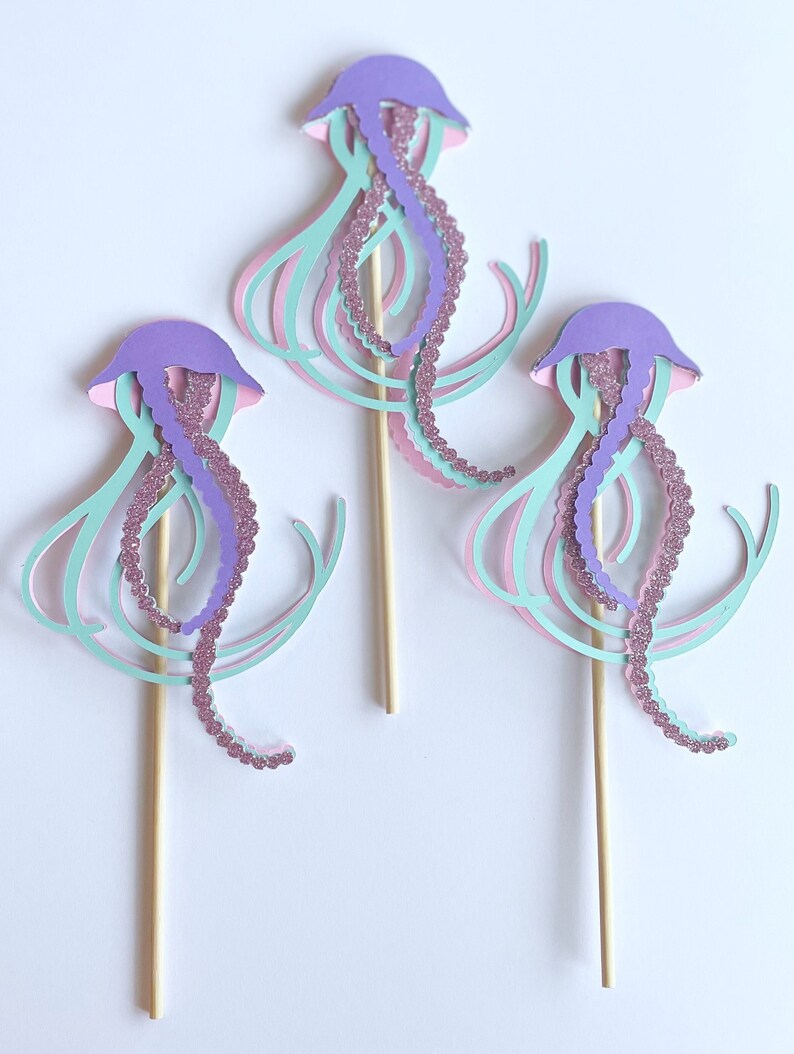 Jellyfish Cupcake Toppers Mermaid Cupcake Toppers Jellyfish - Etsy