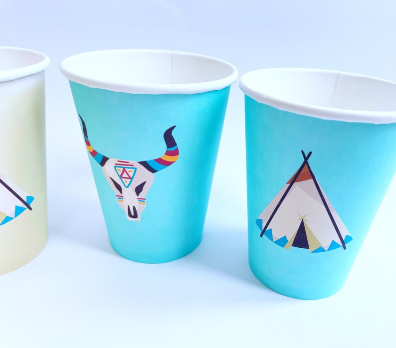 Native American Paper Cups, Native Party, Tribal Cups, Boho Party ...