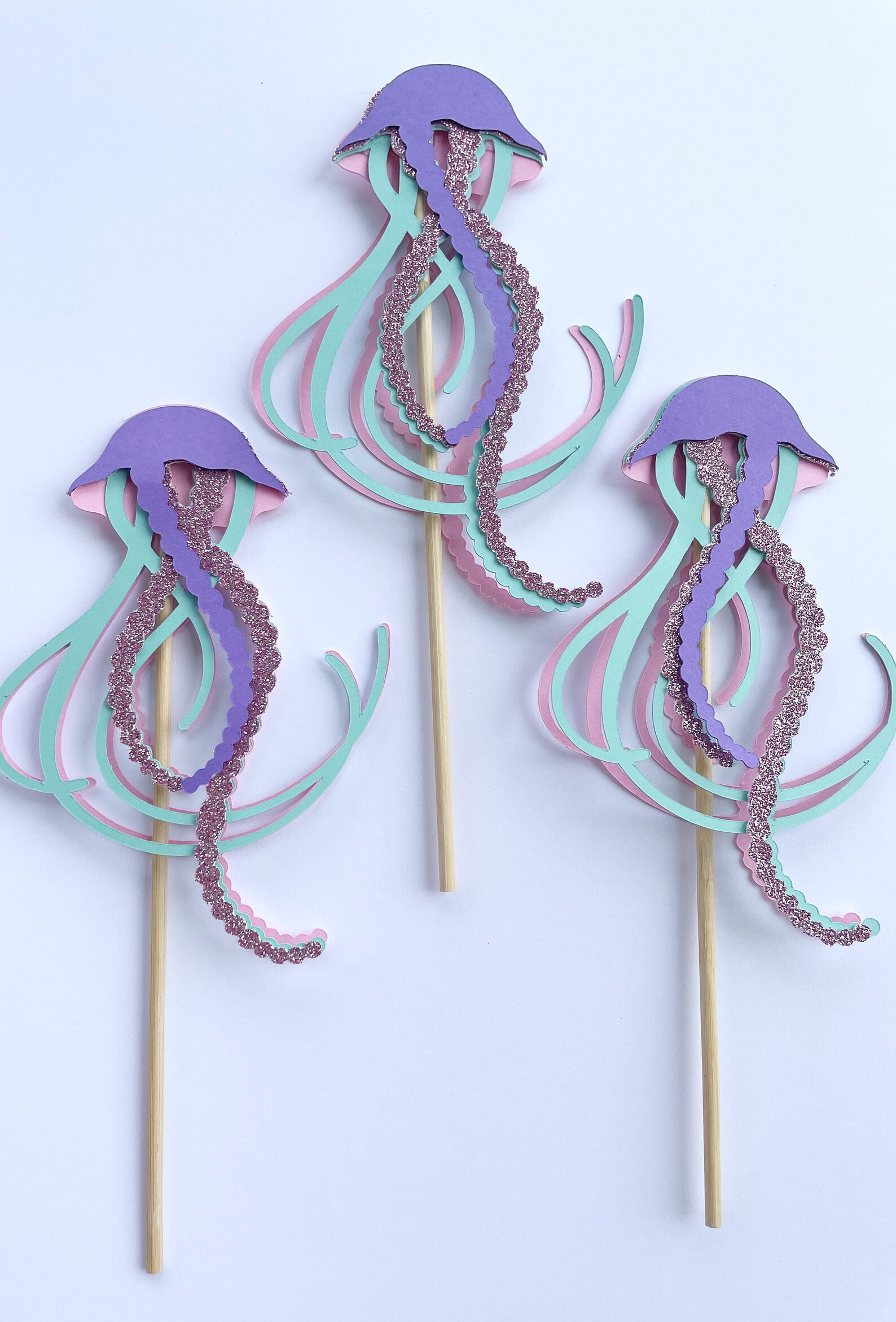 Jellyfish Cupcake Toppers Mermaid Cupcake Toppers Jellyfish - Etsy