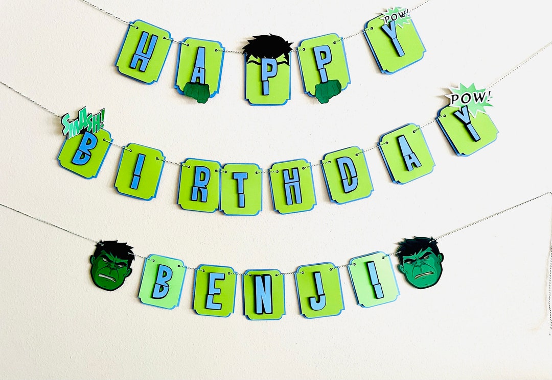 Hulk Birthday Banner| Happy Birthday Banner| Hulk Purple and Green ...