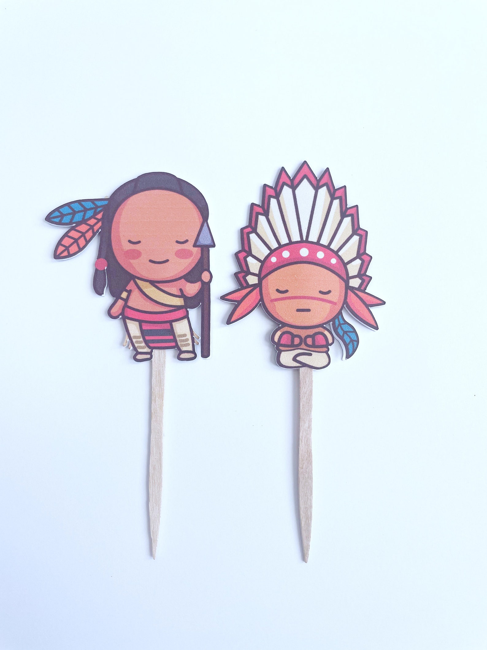 Native American Cupcake Toppers Set Indigenous People | Etsy
