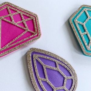 Gem Cupcake Toppers, Gemstone Birthday, Diva Party, Cupcake Gem Chica ...