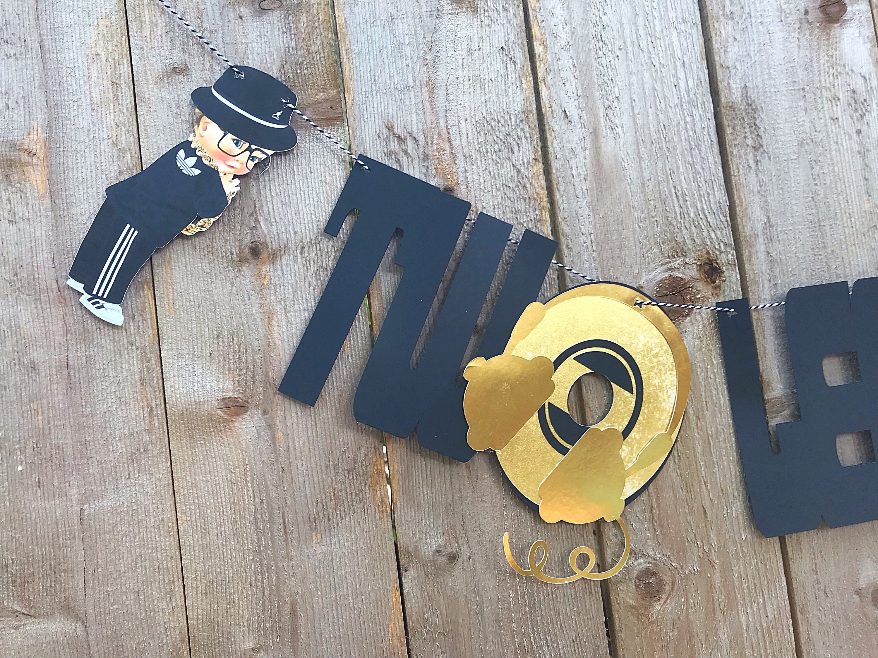 Two Legit 2 Quit Banner, 2nd Birthday Banner, Hip Hop Party Decorations ...