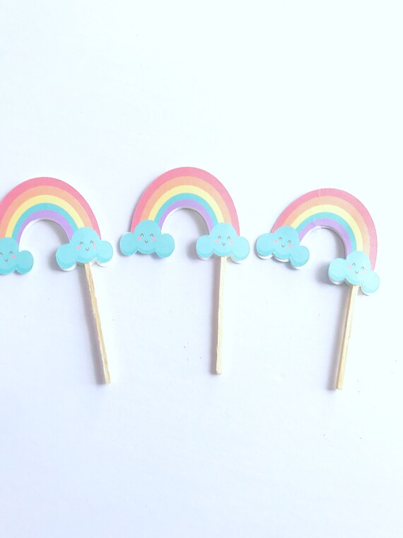 Rainbow Cupcake Toppers Rainbow Party Picks by Republic Of Party ...