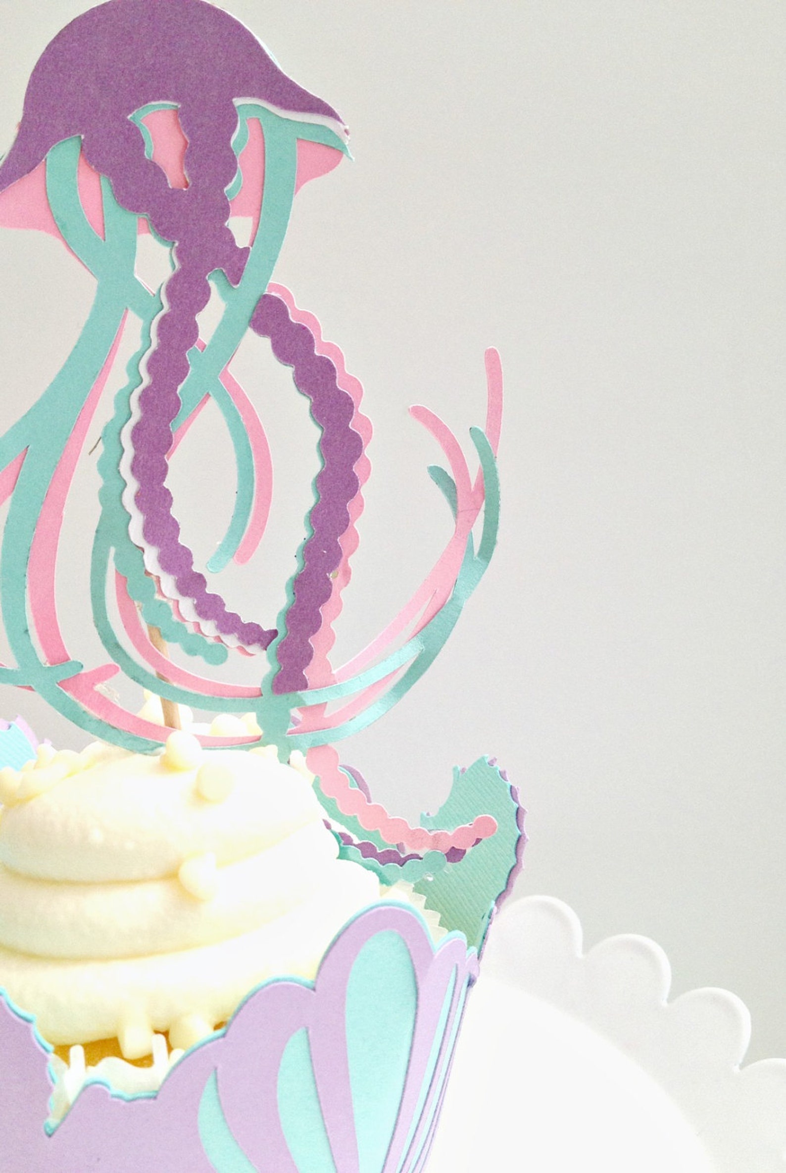 Jellyfish Cupcake Toppers Mermaid Cupcake Toppers Jellyfish - Etsy