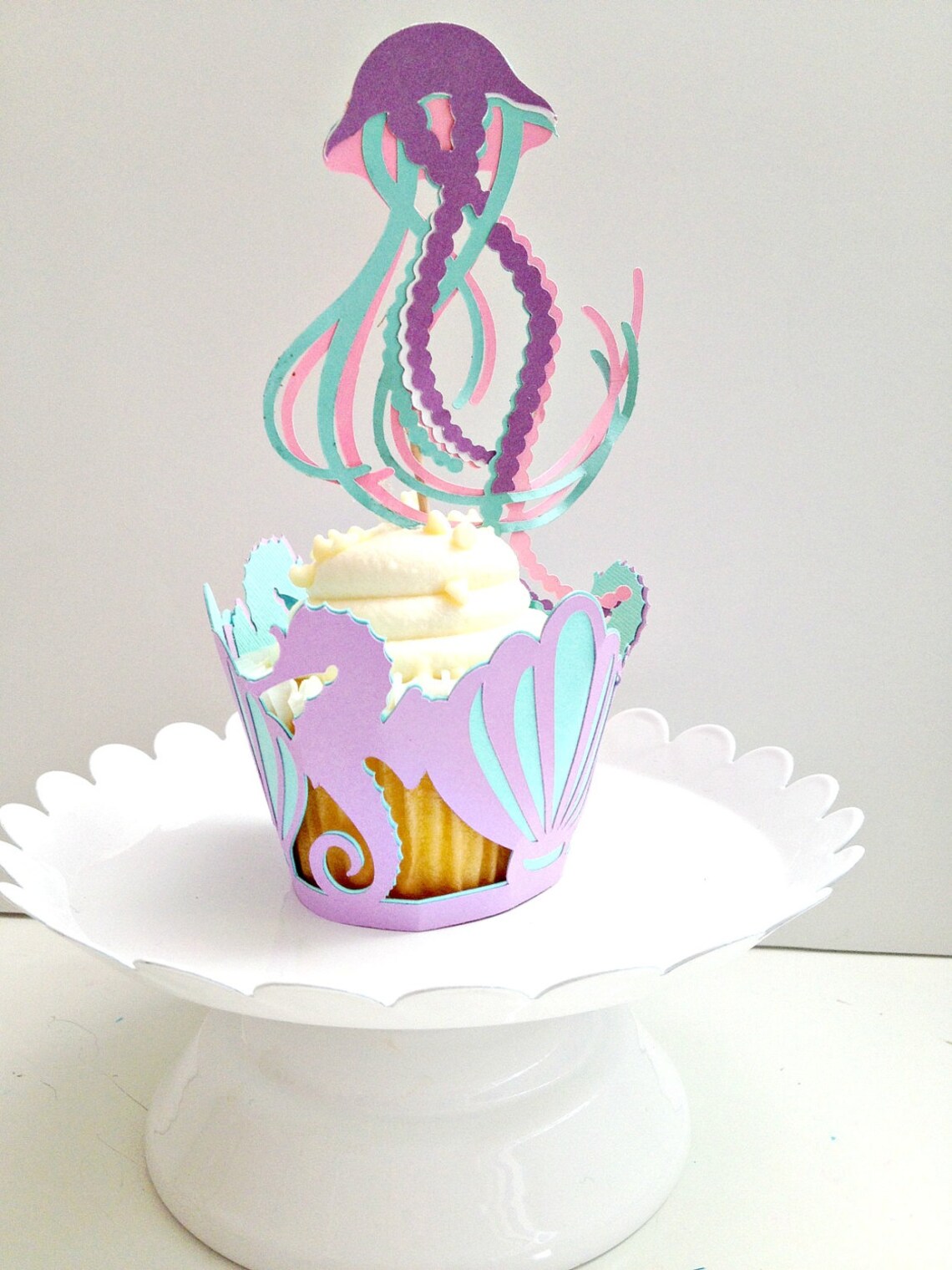 Jellyfish Cupcake Toppers Mermaid Cupcake Toppers Jellyfish - Etsy