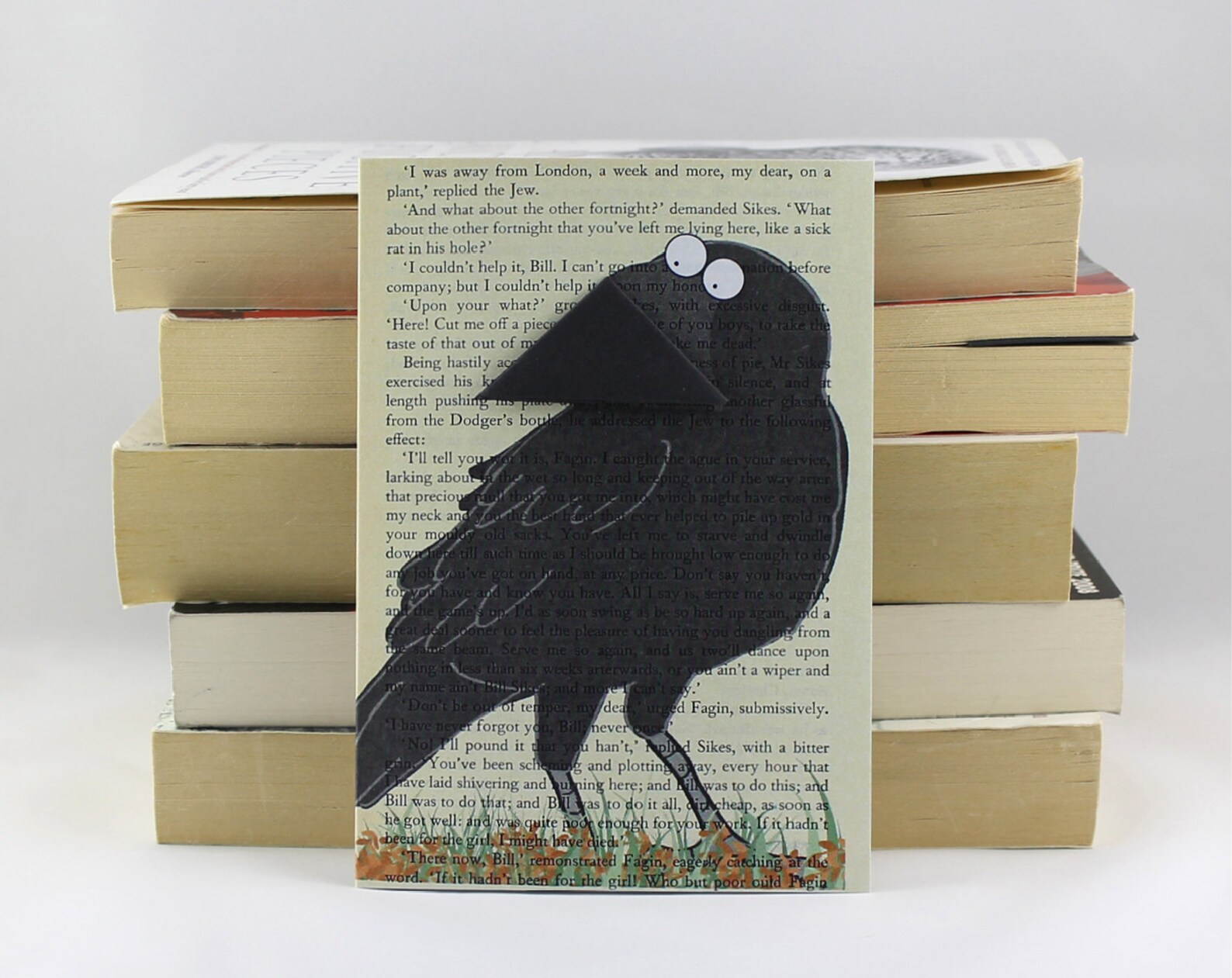 Crow Card With Bookmark, Bird Birthday Card, Blank Greeting Card for ...