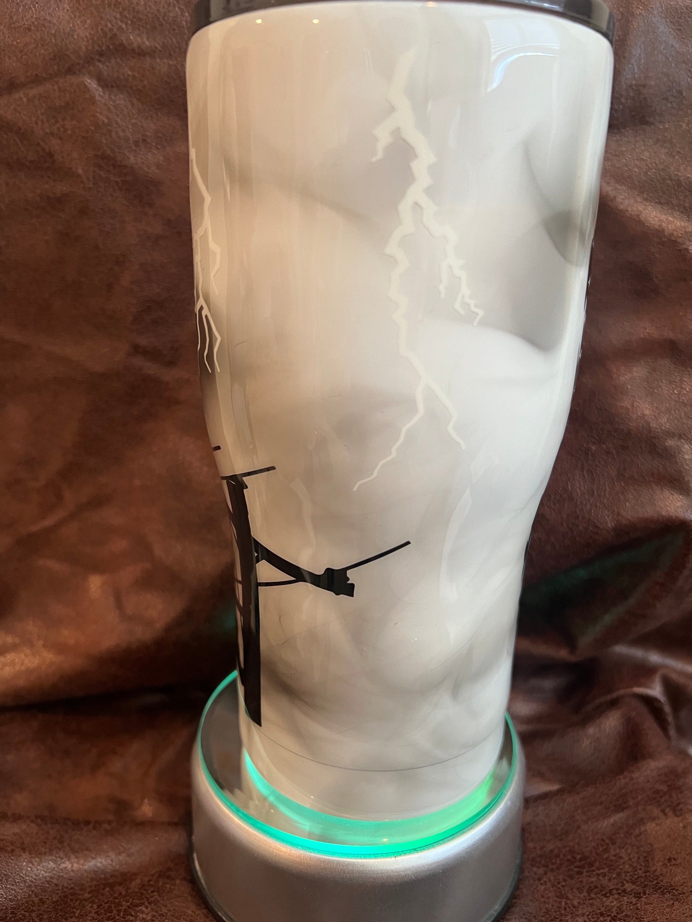 Lineman Cup With Glow in the Dark Lightning Bolts - Etsy