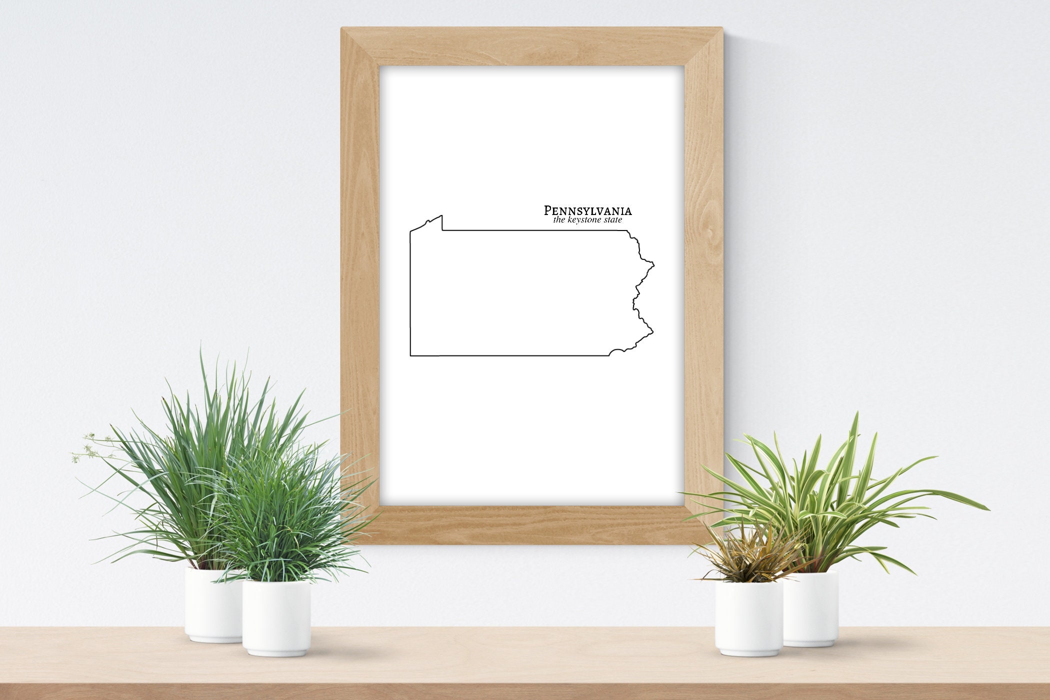 Pennsylvania State Print, Instant Download, State Outline, State Wall ...