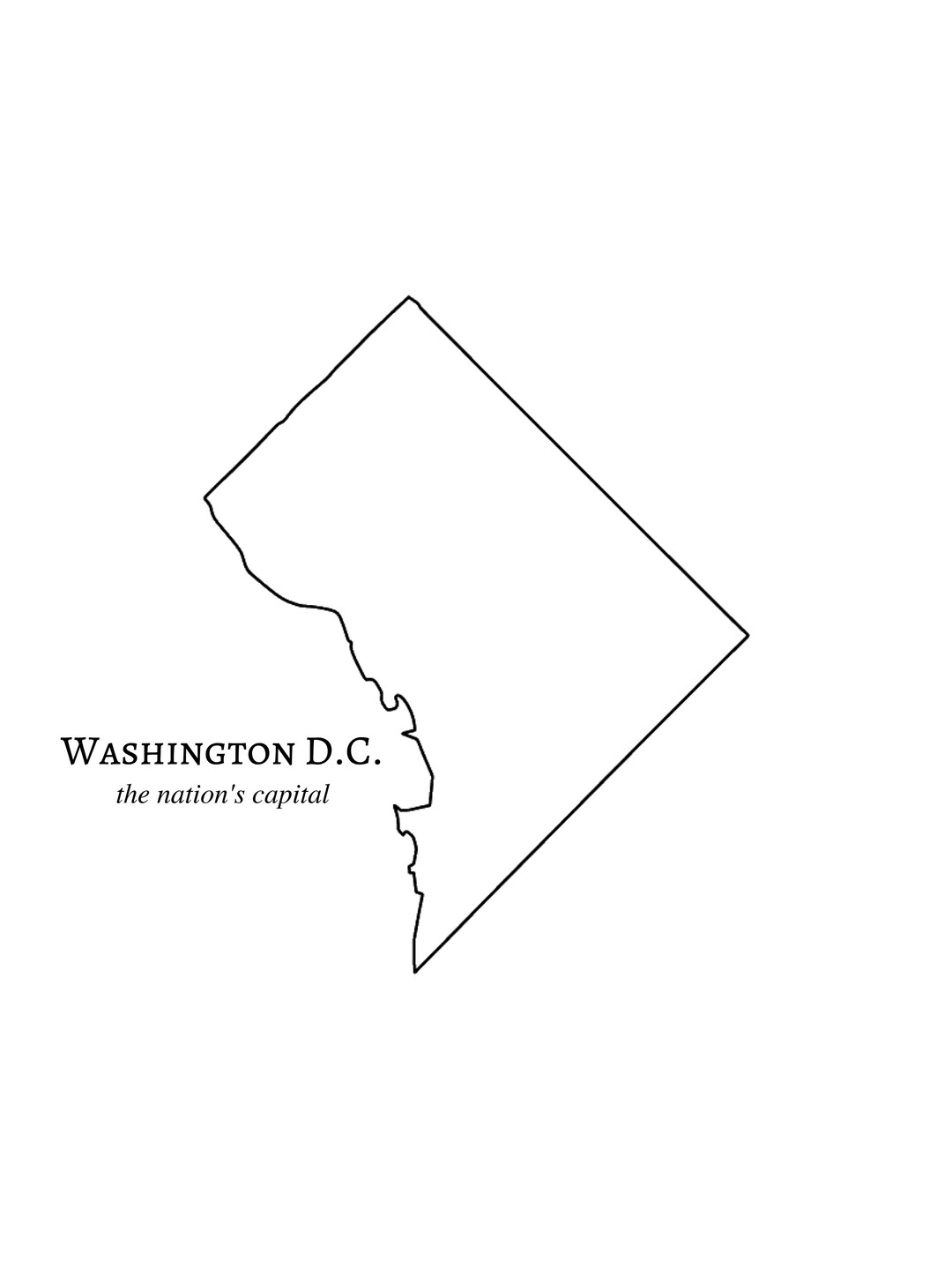 Washington D.C. Print, Instant Download, State Outline, State Wall Art ...