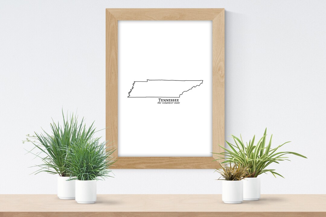 Tennessee State Print, Instant Download, State Outline, State Wall Art ...
