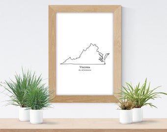 Virginia State Outline - Etsy