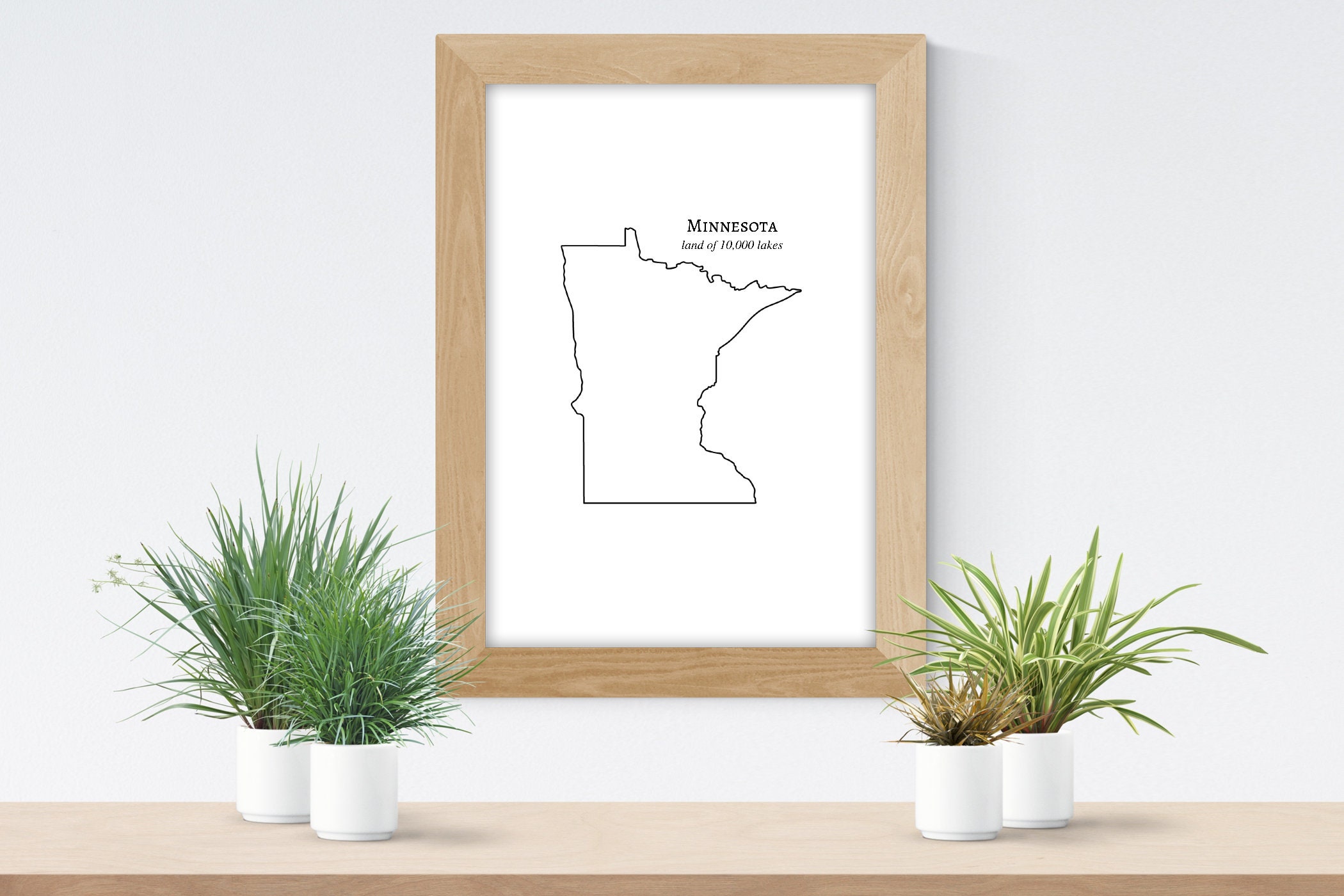 Minnesota State Print, Instant Download, State Outline, State Wall Art ...