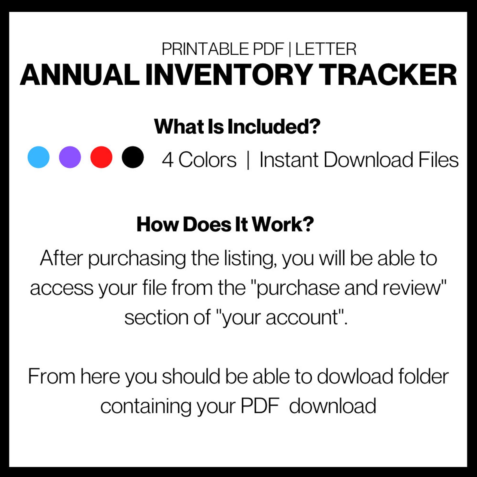 Printable Inventory Management Form, Inventory Sheet, Inventory List ...