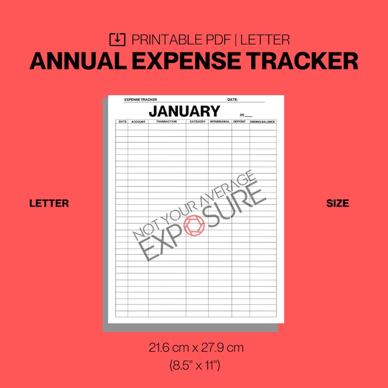Monthly Expense Tracker Income Tracker Expense Tracker Finance Tracker ...