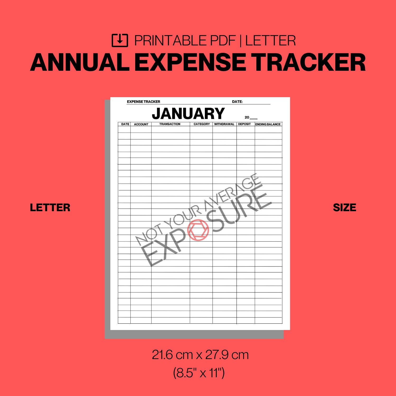 Monthly Expense Tracker Income Tracker Expense Tracker Finance Tracker ...