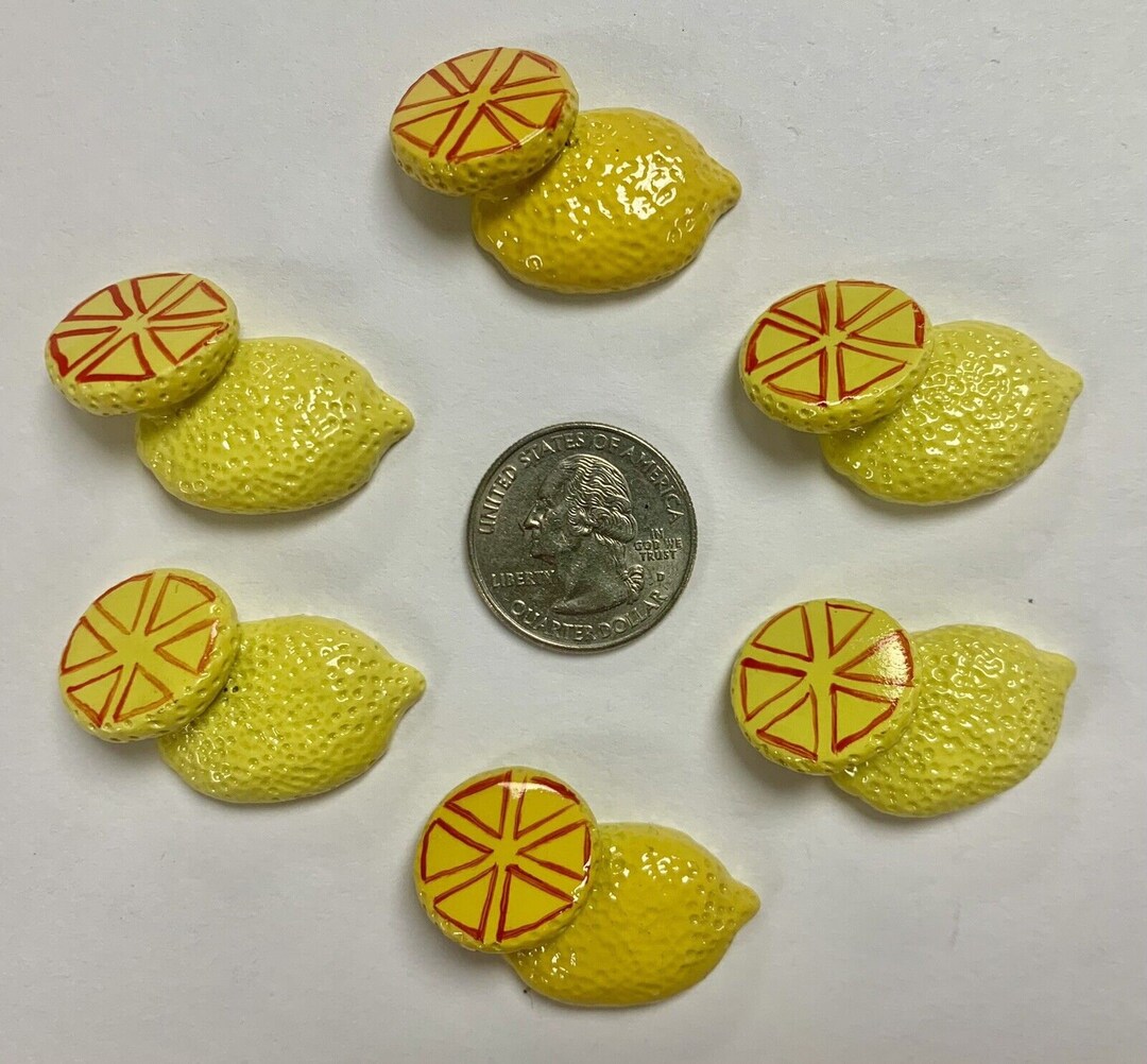 6 Piece Set LEMON SLICE CITRUS Hairbow Centers - Oh My Gosh Goodies ...