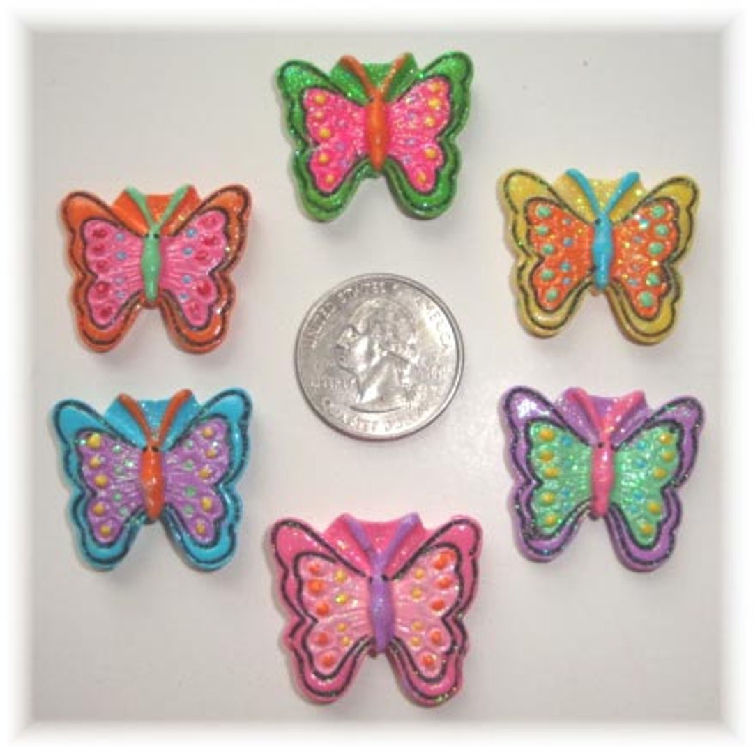 Last 1 - 6 Piece Set GLITTER BUTTERFLY BLING Hairbow Centers - Oh My ...