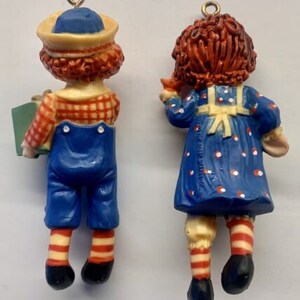 HALLMARK RAGGEDY Ann & RAGGEDY Andy Pair Vintage Ornaments 1975 Rare Oh ...
