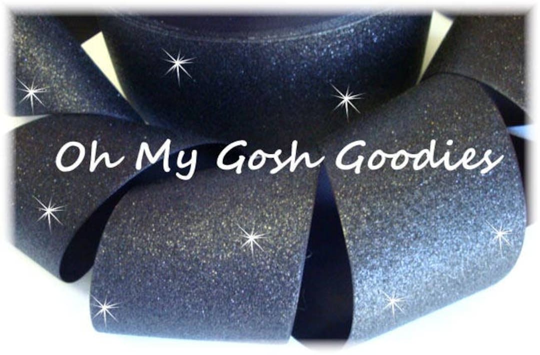 1, 2, 3, 4 & 5 Yards - SUPER SPARKLE BLACK Glitter Cheer Tick Tock ...