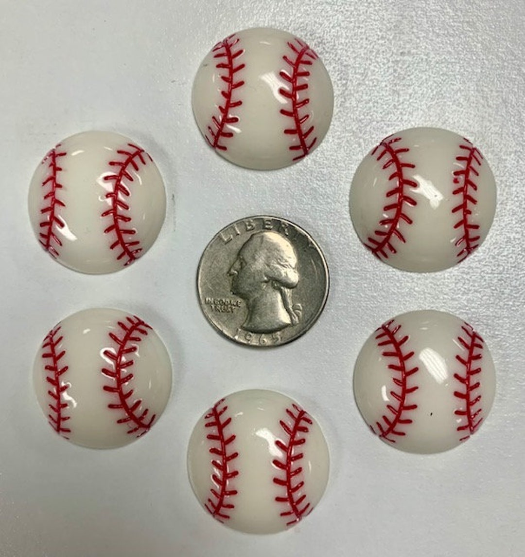 6 Piece Set *CLASSIC* WHITE BASEBALL Resins - Oh My Gosh Goodies - Etsy