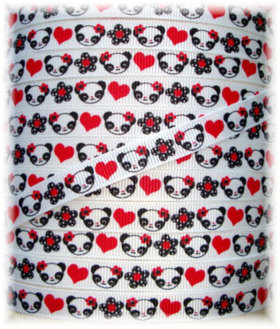 25 Yard Roll - 3/8 HOLIDAY PANDA Designer RIBBON - Oh My Gosh Goodies ...