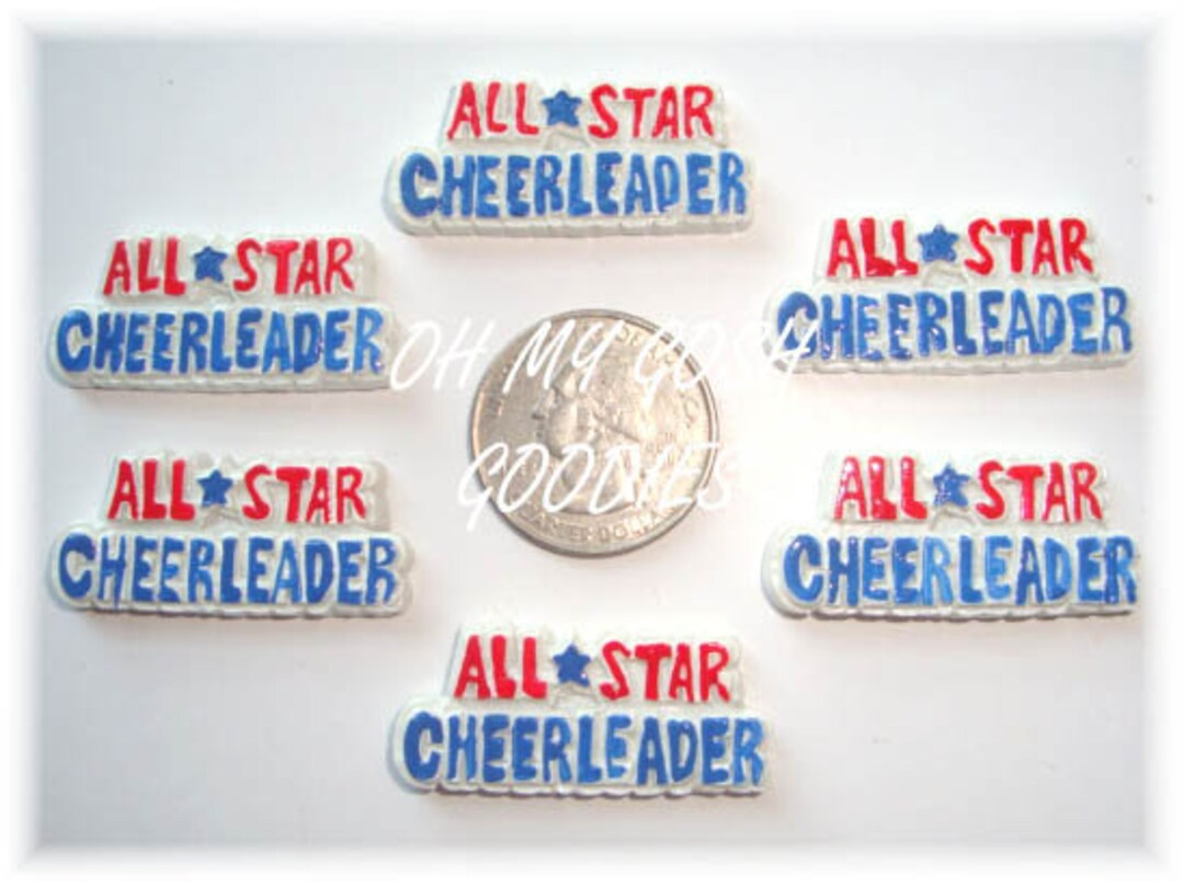 6 Piece Set ALL STAR CHEER Cheerleader Sports Resins Oh My Gosh Goodies ...