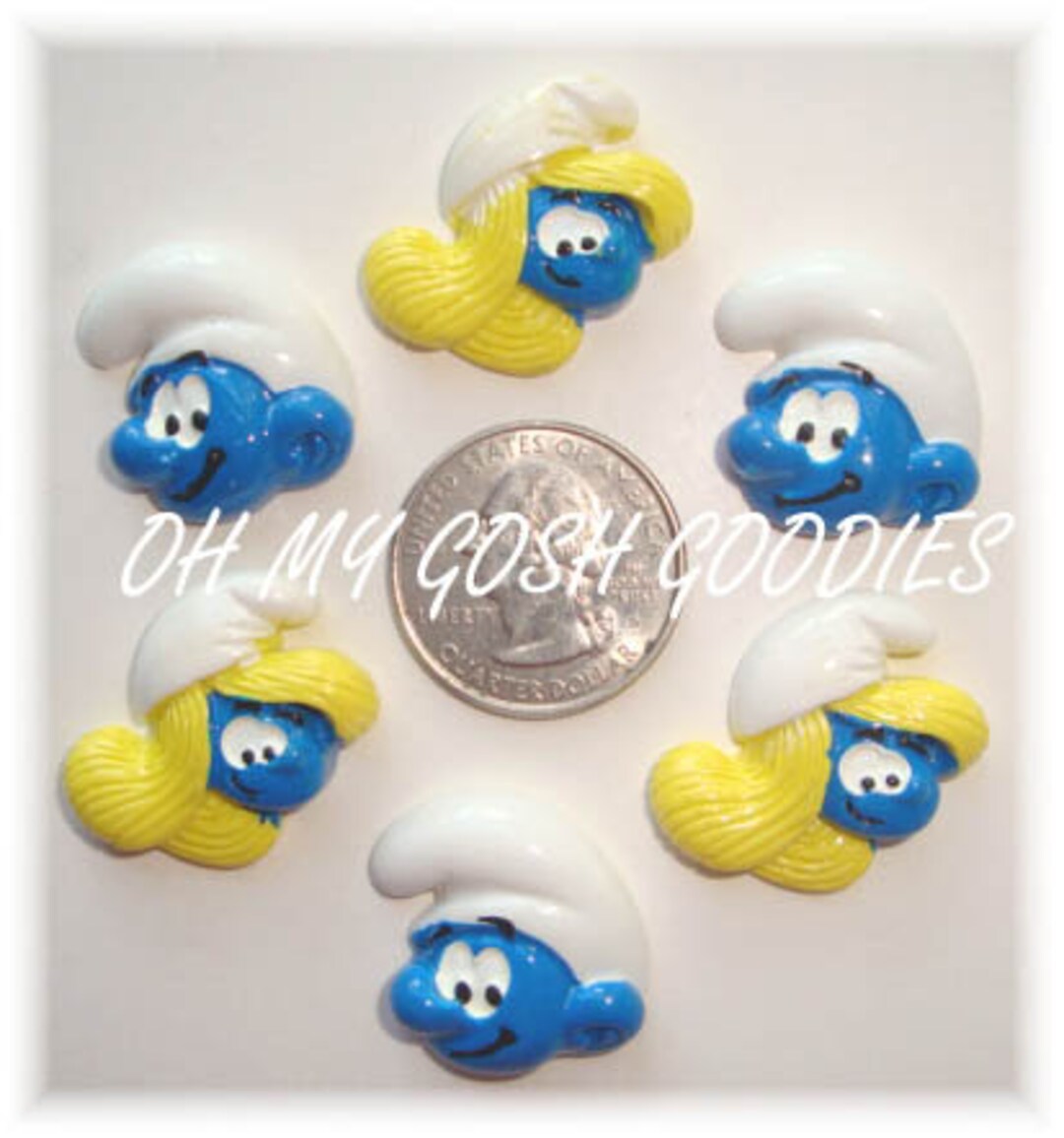 6pc or 50pc Bulk Lot Sale Set SMURF Resins - Oh My Gosh Goodies - Etsy