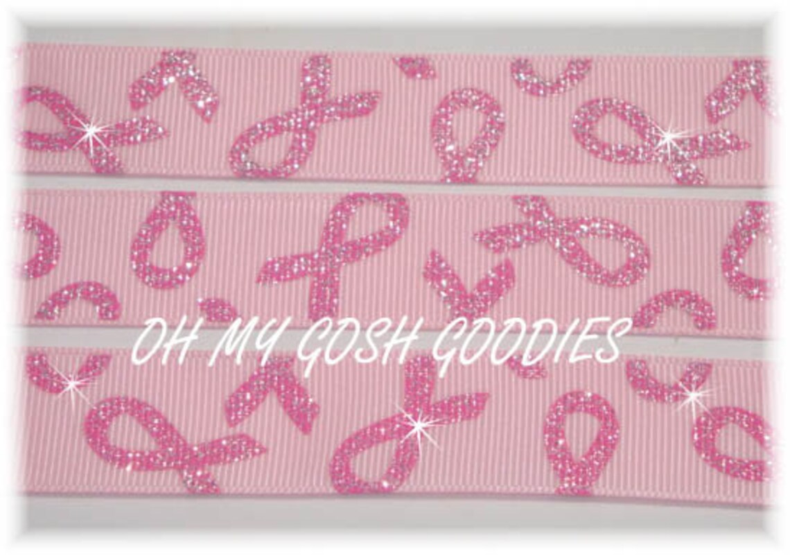 Twinkle Glitter BREAST CANCER AWARENESS Pink Grosgrain Ribbon - Etsy