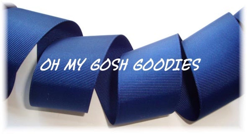 SOLID Dark NAVY CHEER Grosgrain Ribbon Hairbow Supplies 1.5 3 Width 5 ...