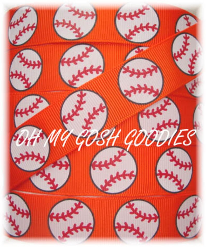 BASEBALL TEAM ORANGE Grosgrain Ribbon 7/8 & 1.5 | Etsy