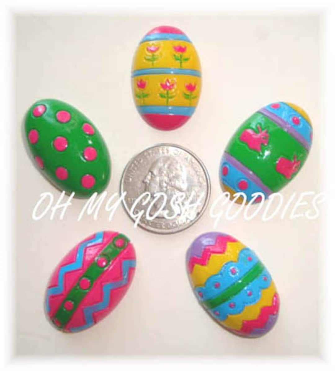 5 Piece Set BRIGHT EASTER EGG Resins Oh My Gosh Goodies - Etsy