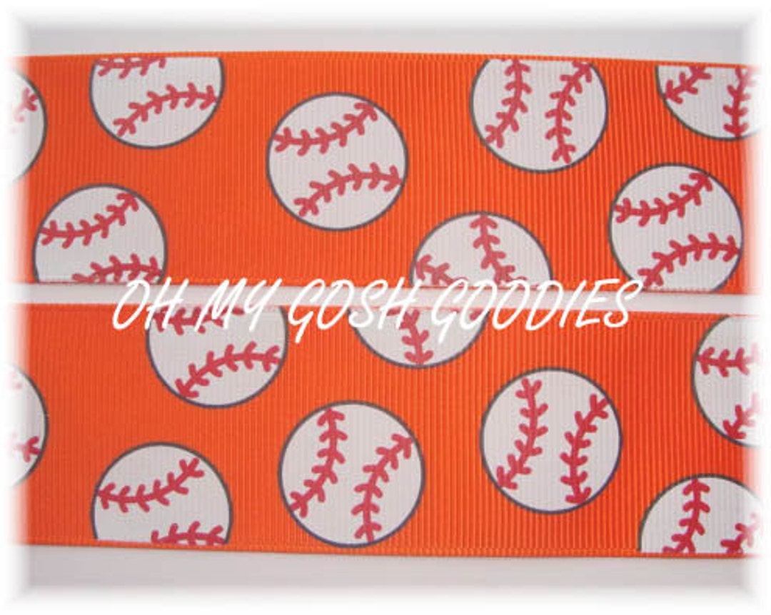 BASEBALL TEAM ORANGE Grosgrain Ribbon - 7/8" & 1.5" - 5 Yards - Oh My ...