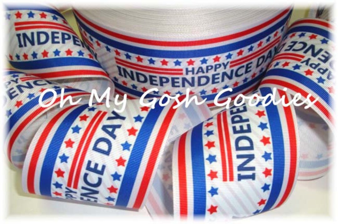5 Yard or 25 Yard Roll Sale - INDEPENDENCE DAY PATRIOTIC Grosgrain ...