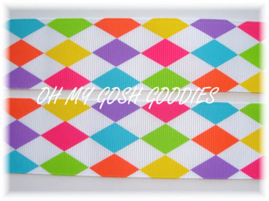 BIRTHDAY JESTER BRIGHT Grosgrain Ribbon 7/8" - 5 Yards - Oh My Gosh ...