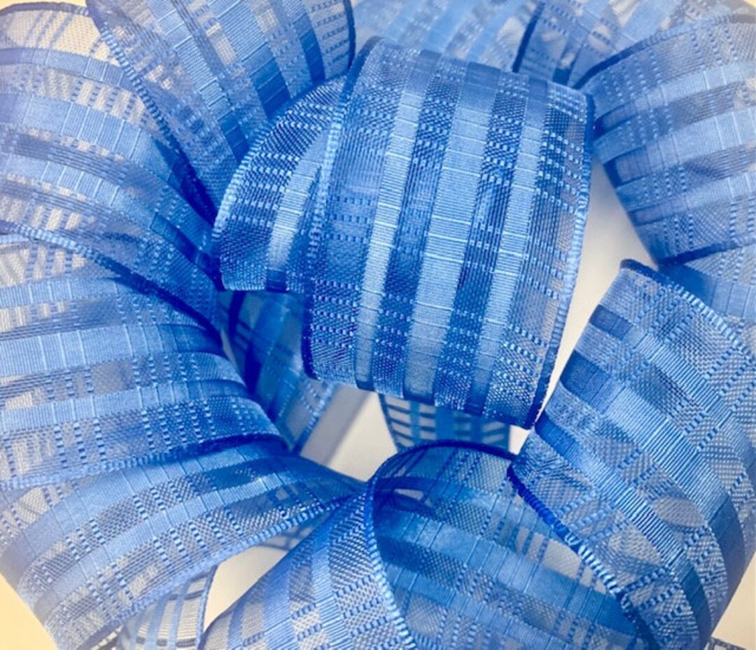 SHEER ROYAL CHECK Stripe Wired 1.5 10 Yard Roll Oh My Gosh Goodies ...