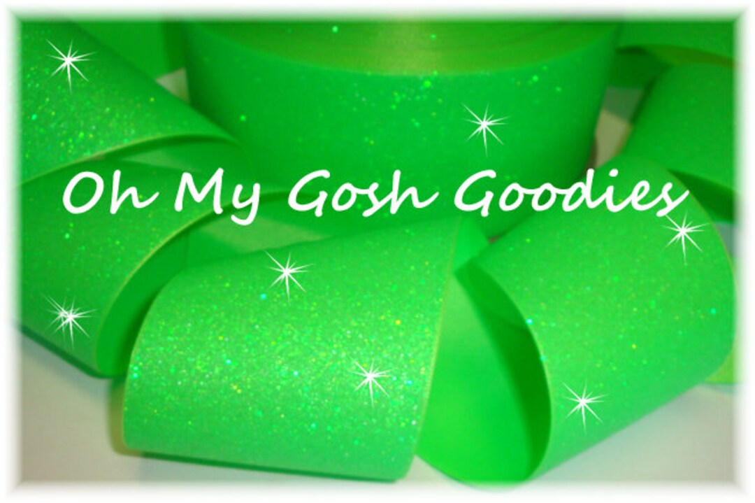 One of a Kind - SUPER SPARKLE NEON Lime Glitter Cheer Tick Tock ...