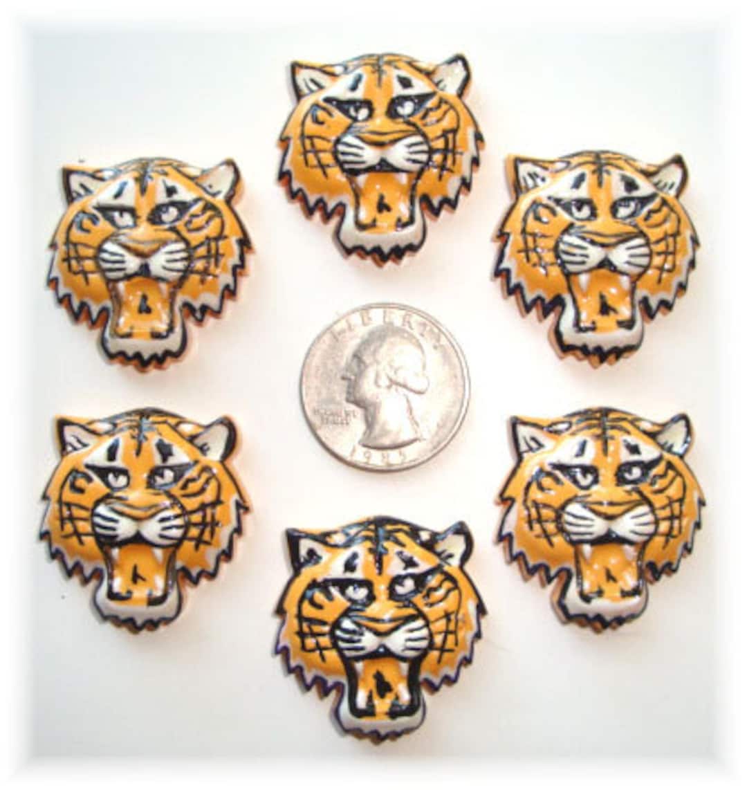 6 Piece Set TIGER YELLOW GOLD Black Sports Resins - Oh My Gosh Goodies ...