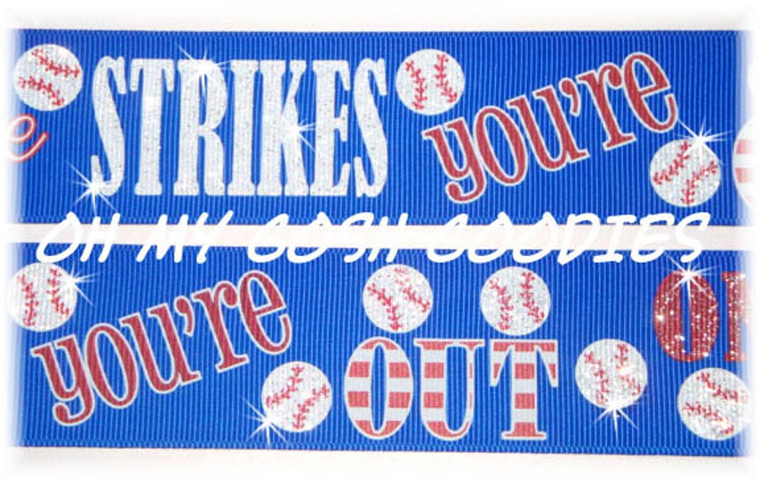 THREE STRIKES You're OUT Glitter Baseball Softball - Etsy
