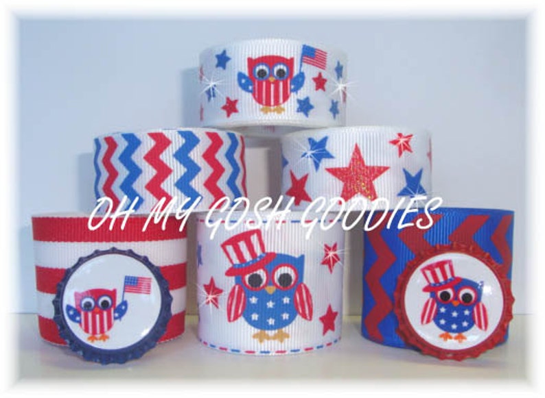 Hoot Hoot Hooray PATRIOTIC OWL RIBBON Mix - Caps - Oh My Gosh Goodies ...