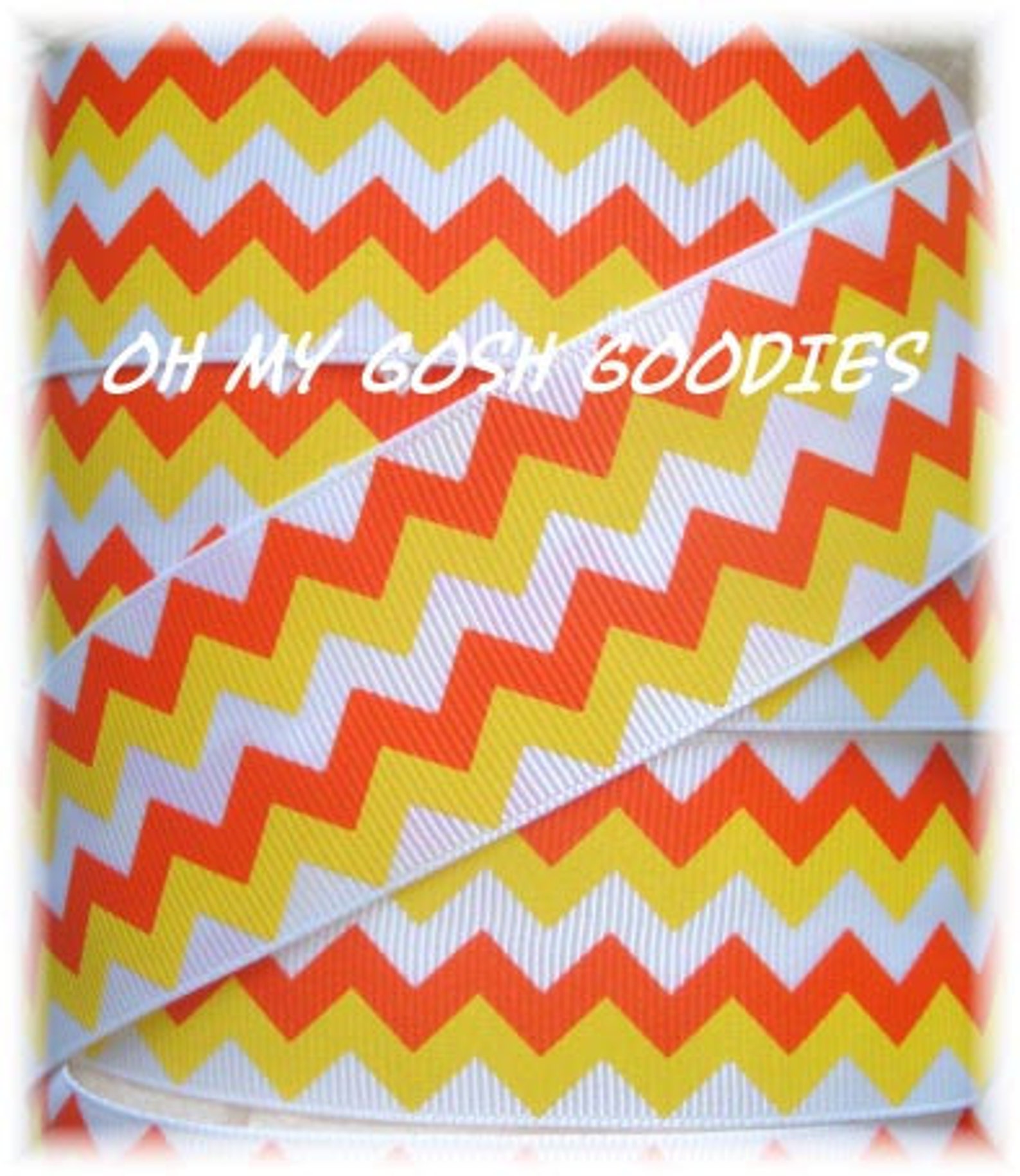 CLASSIC CANDY CORN White Chevron Grosgrain Ribbon 7/8 - Etsy