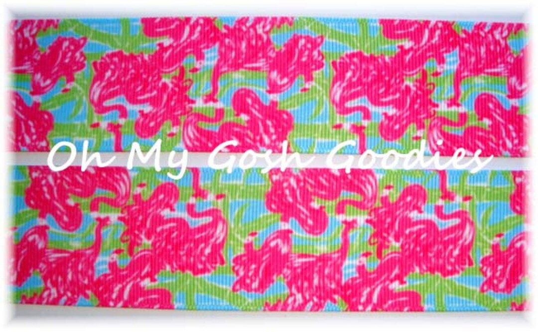 FLAMINGO FAN DANCE Designer Grosgrain Ribbon - 3" - 5 Yards - Oh My ...
