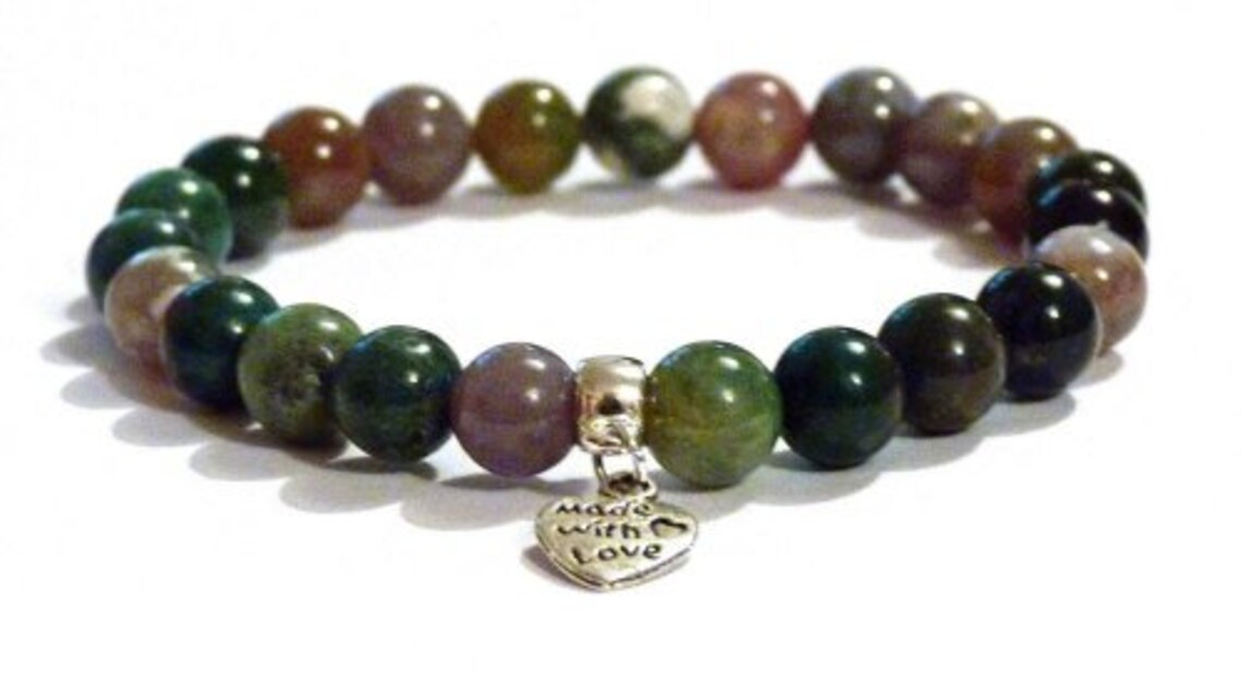 Fancy Jasper Live in the Moment Crystal Healing Gemstone Bracelet ...