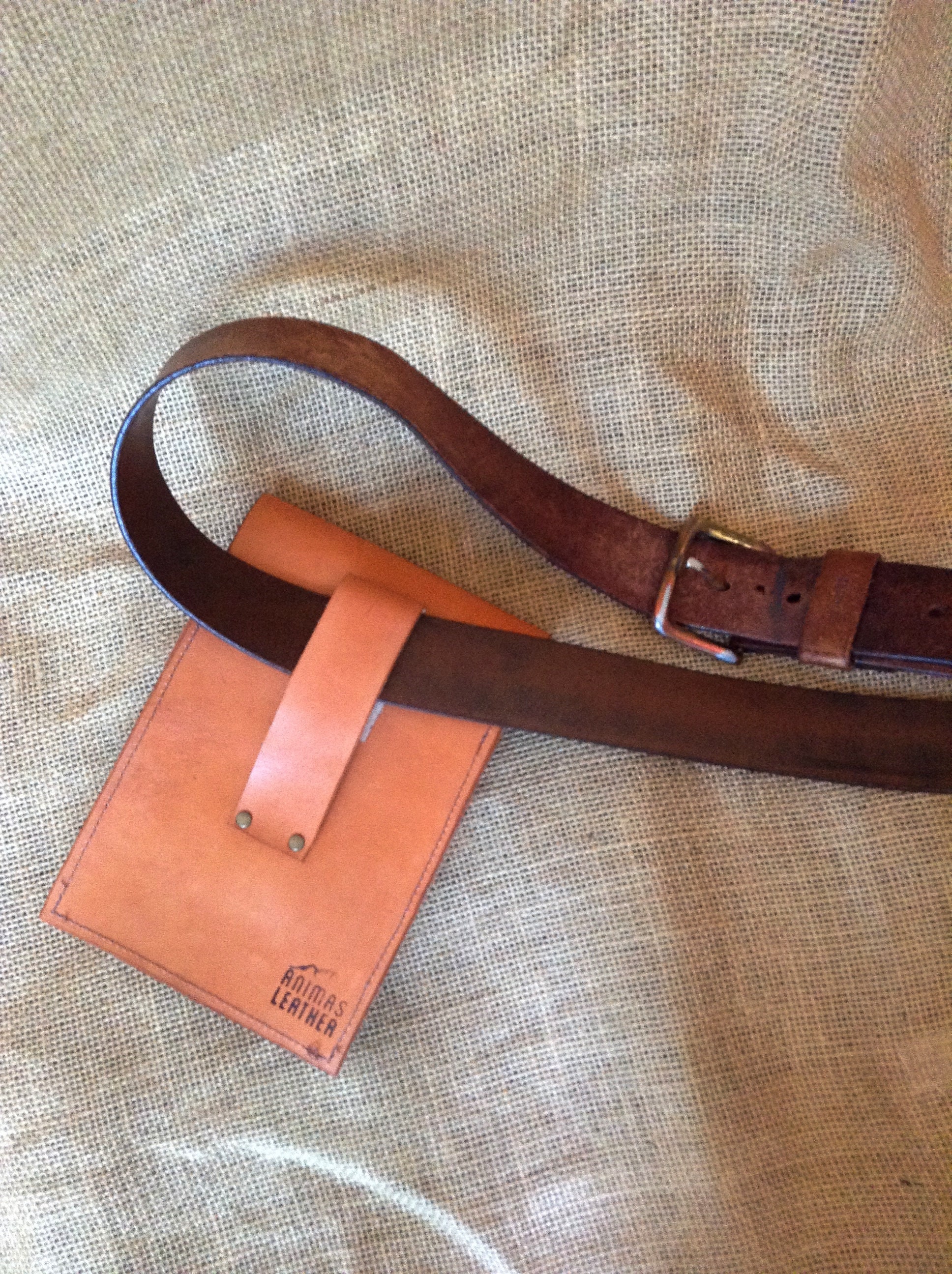 Small Leather Belt Bag Leather Bag With Belt Loop Canyon - Etsy